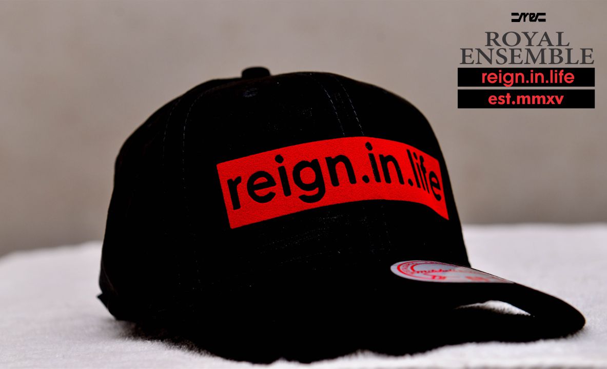 R.E ‘reign in life’ Face Cap all Black – Royal Ensemble